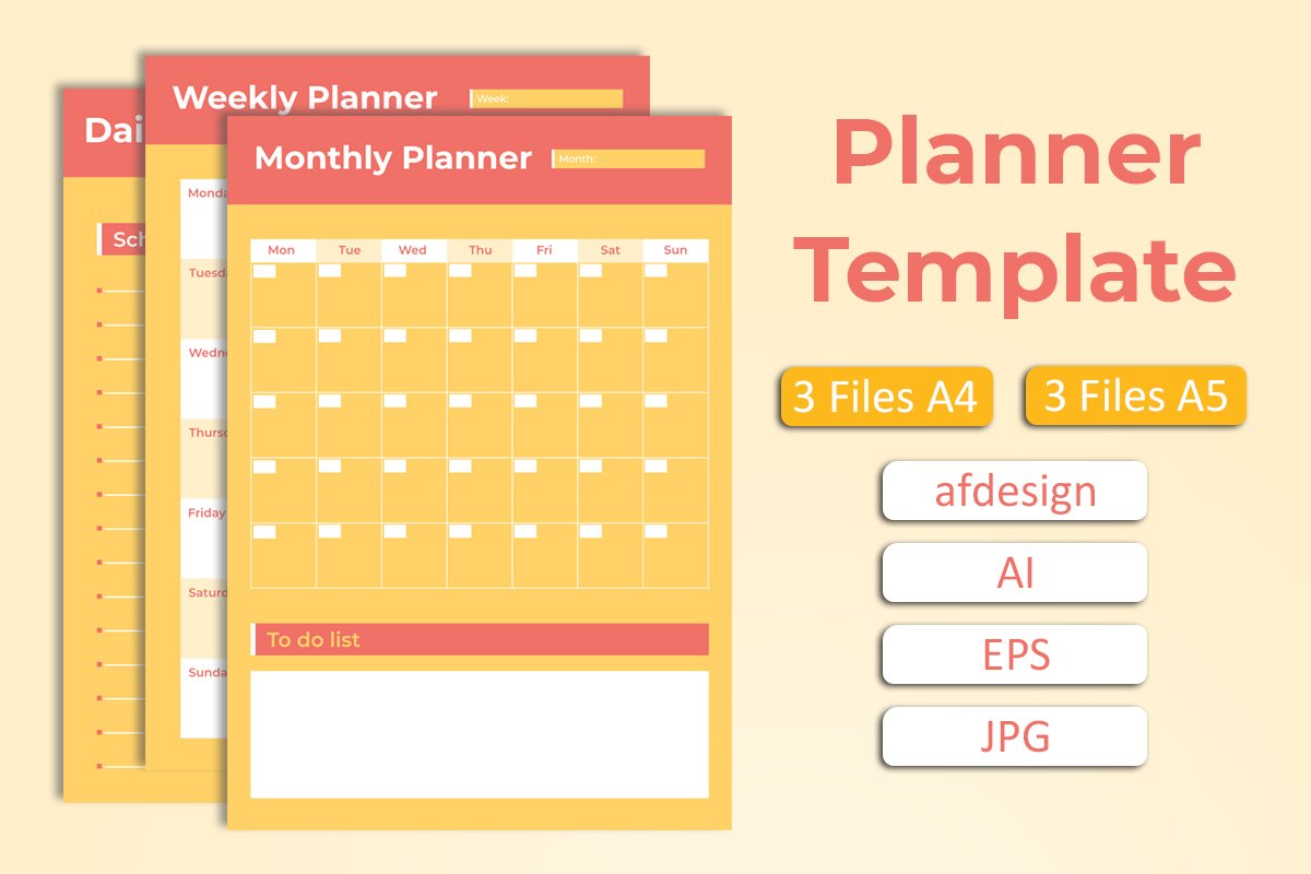 Planner Template (1798484) | Customizable Templates | Design Bundles