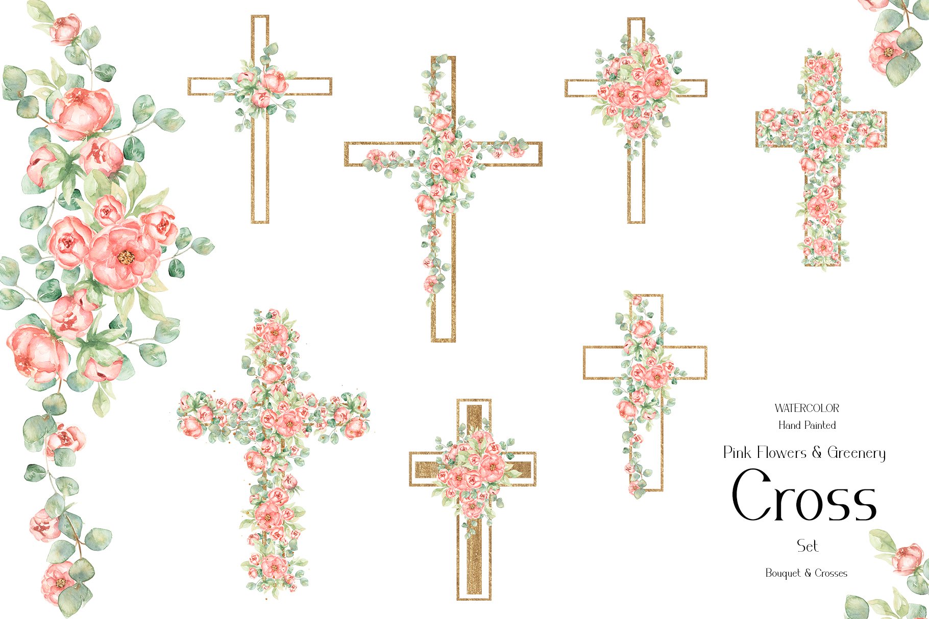 Pink Religious Cross Clip Art