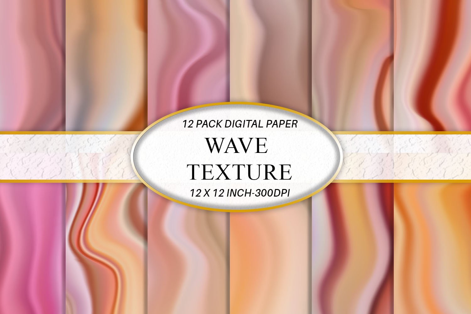 12 Pack Digital paper wave background (1377141) | Textures | Design Bundles