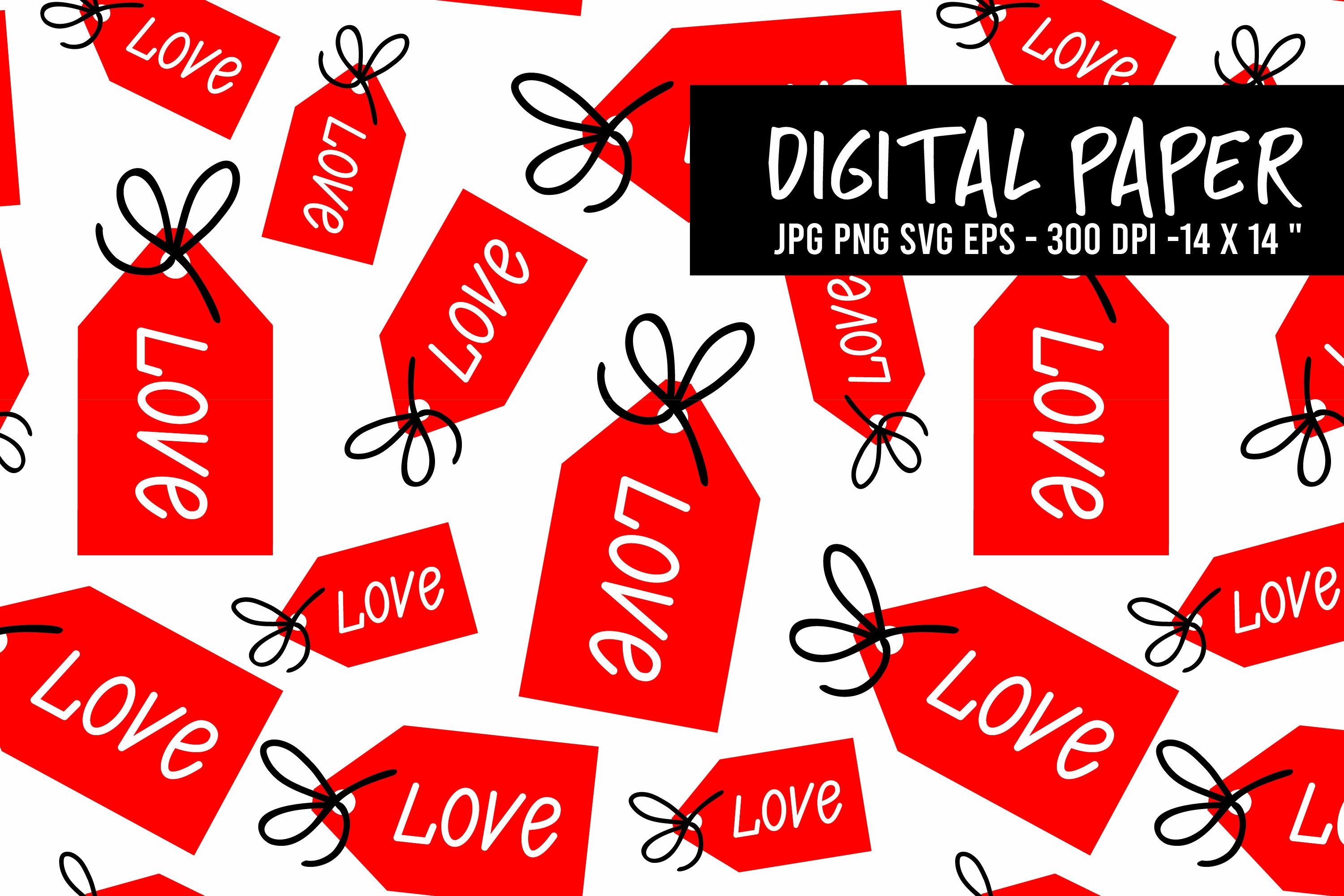 Love tag seamless pattern. Love tags Digital paper (1794886) | Patterns ...