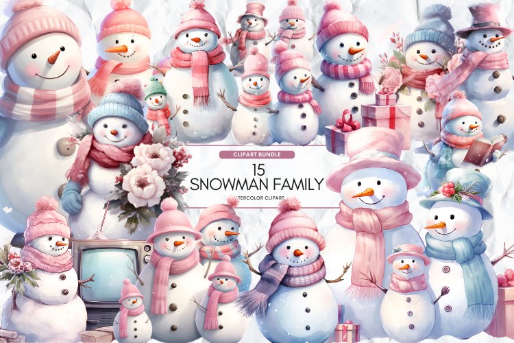 Clipart Snowman Family