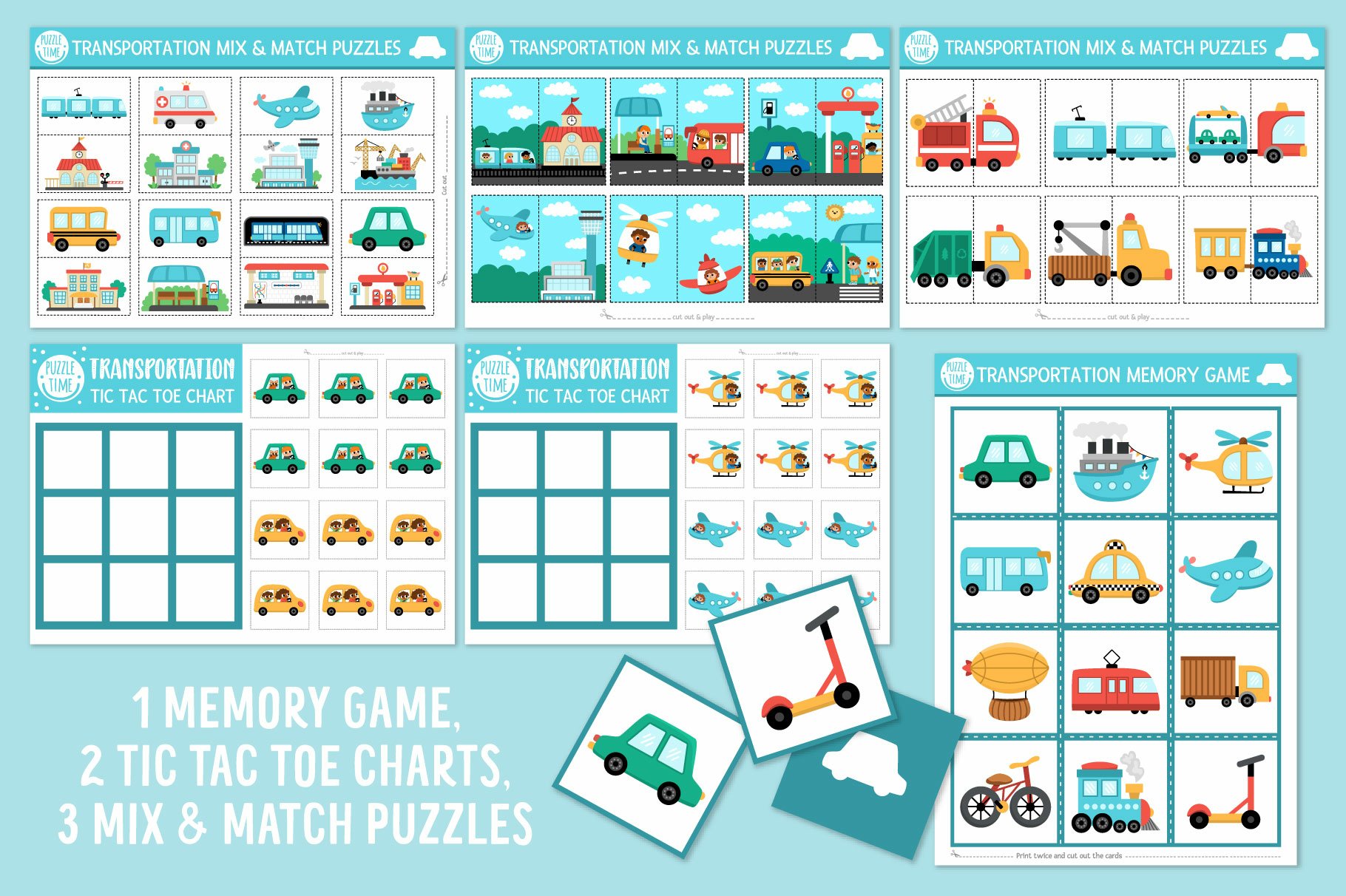 Free Matching Memory Game For Kids Transportation The Free Race Car