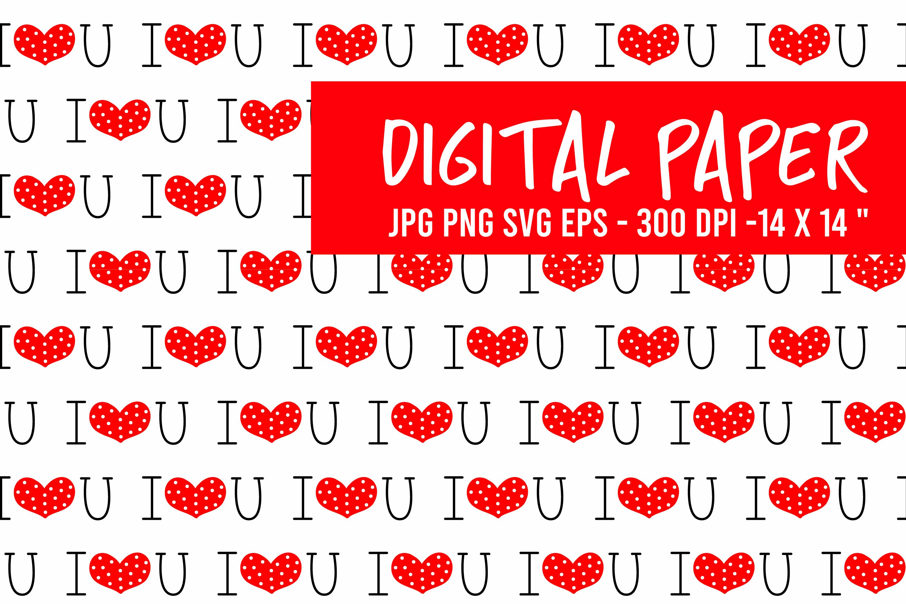 I love you valentine pattern. I love you digital paper (1794982 ...