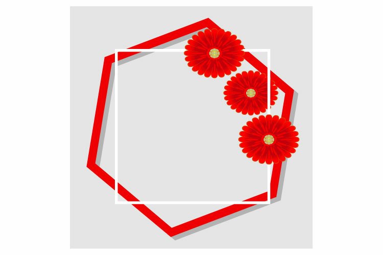 Floral frame with red abstract flowers. (1431303) | Vectors | Design ...