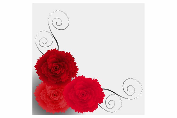 Corner with carnations. (1430636) | Vectors | Design Bundles
