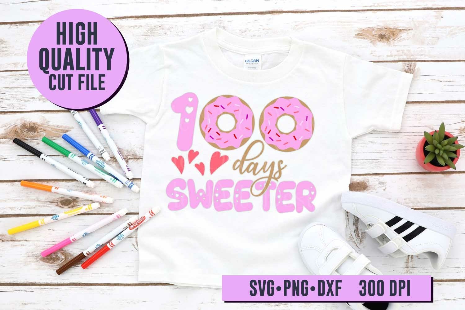 100 Days Sweeter | School Sublimation SVG