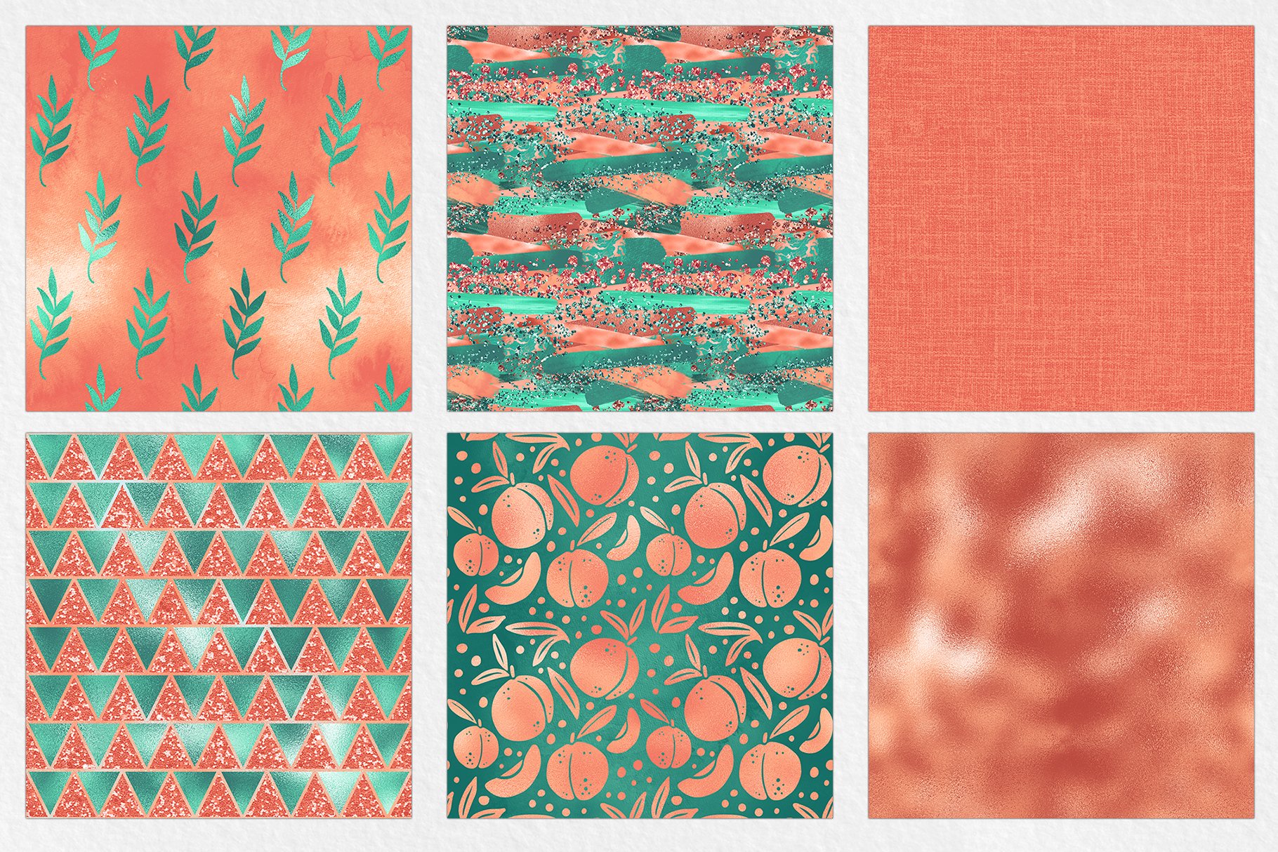 Peach & Mint Digital Paper Pack