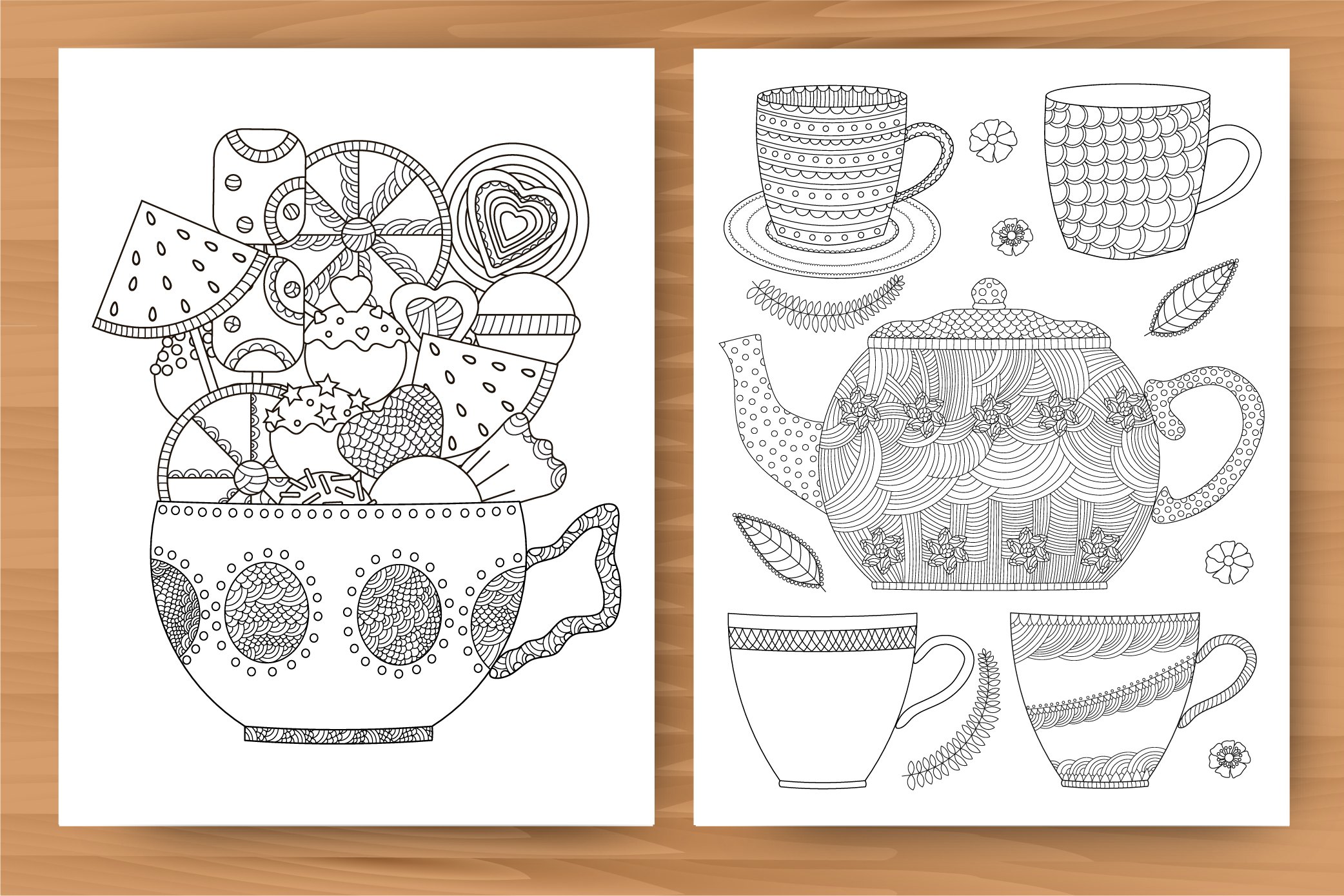 Tea Set Coloring Pages
