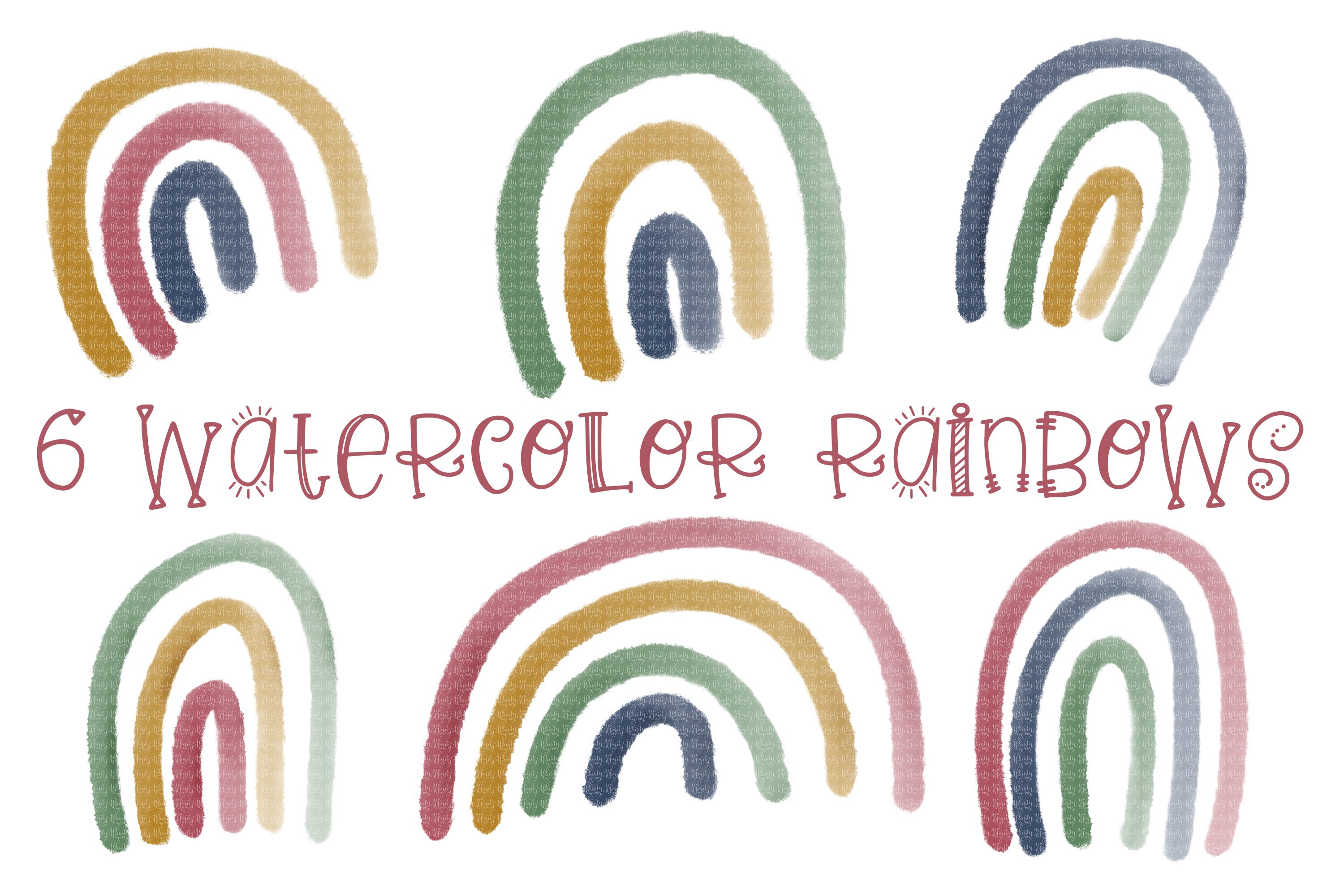 Watercolor Rainbows and Patterns (622823) | Illustrations | Design Bundles