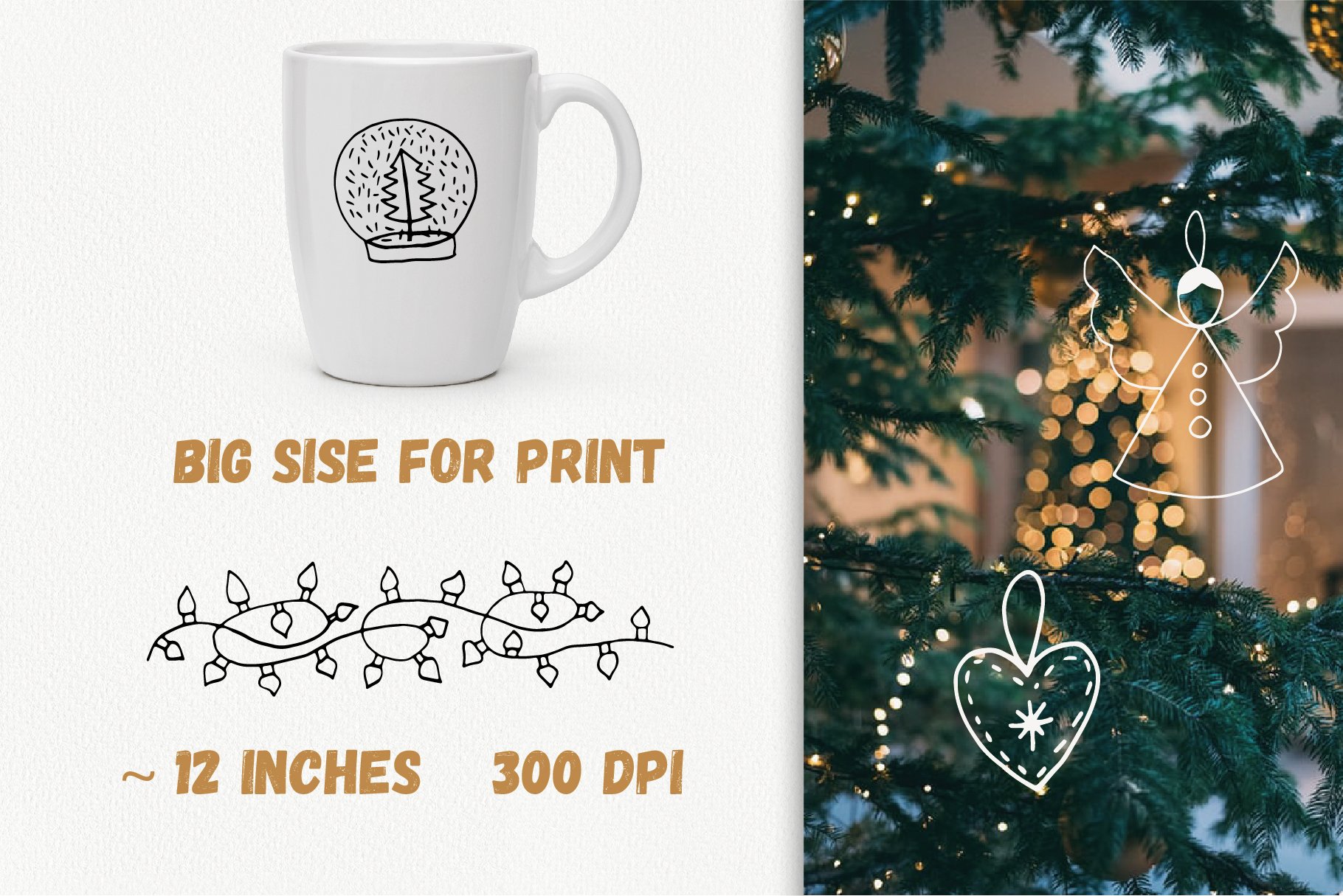 Merry Christmas PNG doodle clipart. Big winter bundle (893910 ...