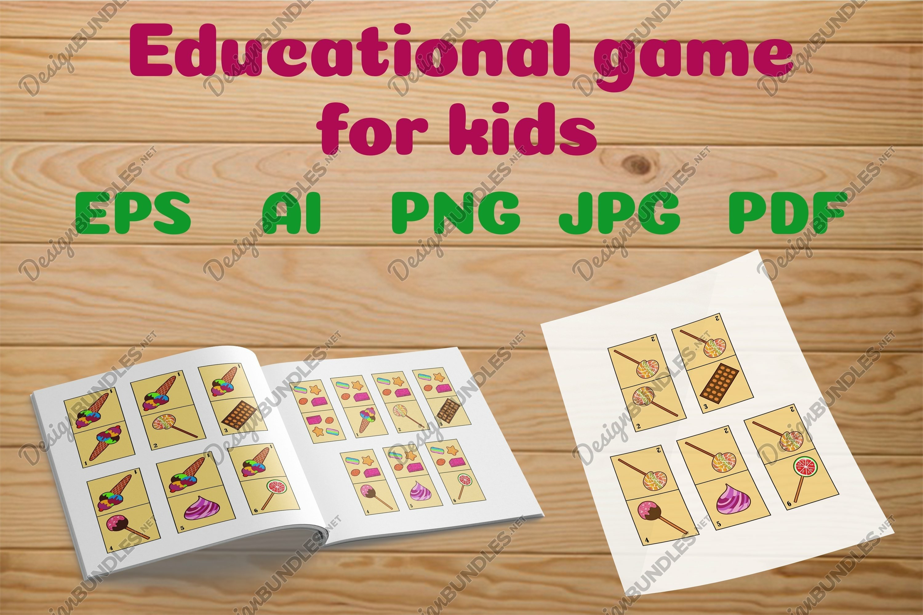 Educational game for kids PDF. Dominoes with sweets (1252736 ...