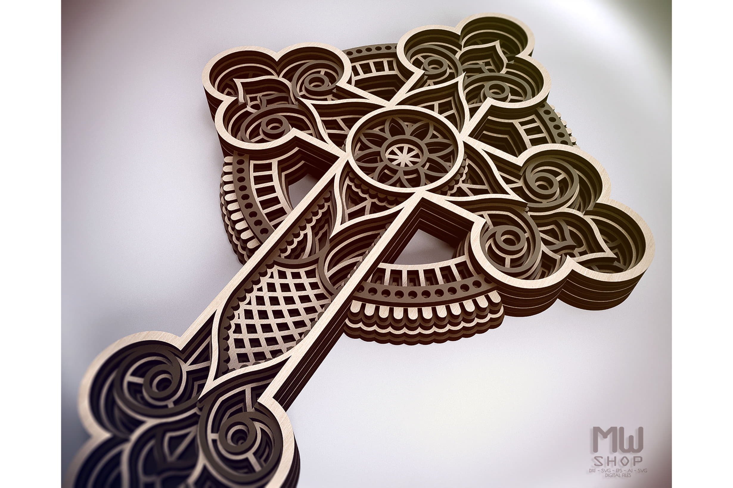 Cr01 - Religious Cross, Layered Cross pattern (578849) | Paper Cutting ...