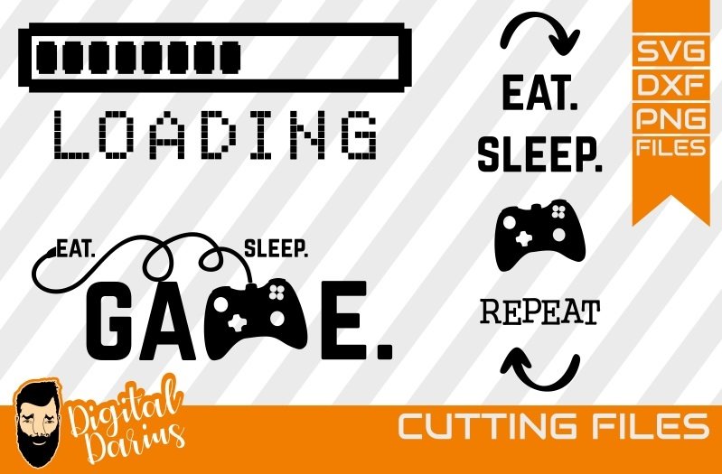 3x Eat sleep game svg, Gamepad svg, Loading svg, Player svg (230810 ...