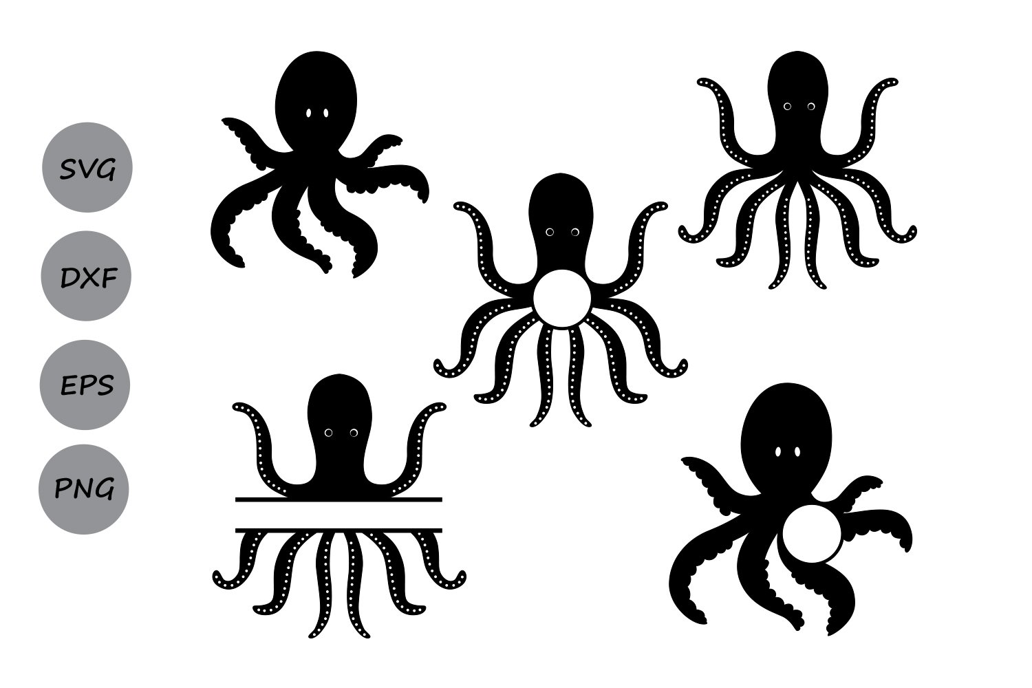 Octopus SVG, octopus monogram svg, Octopus DXF, octopus svg. (86691 ...