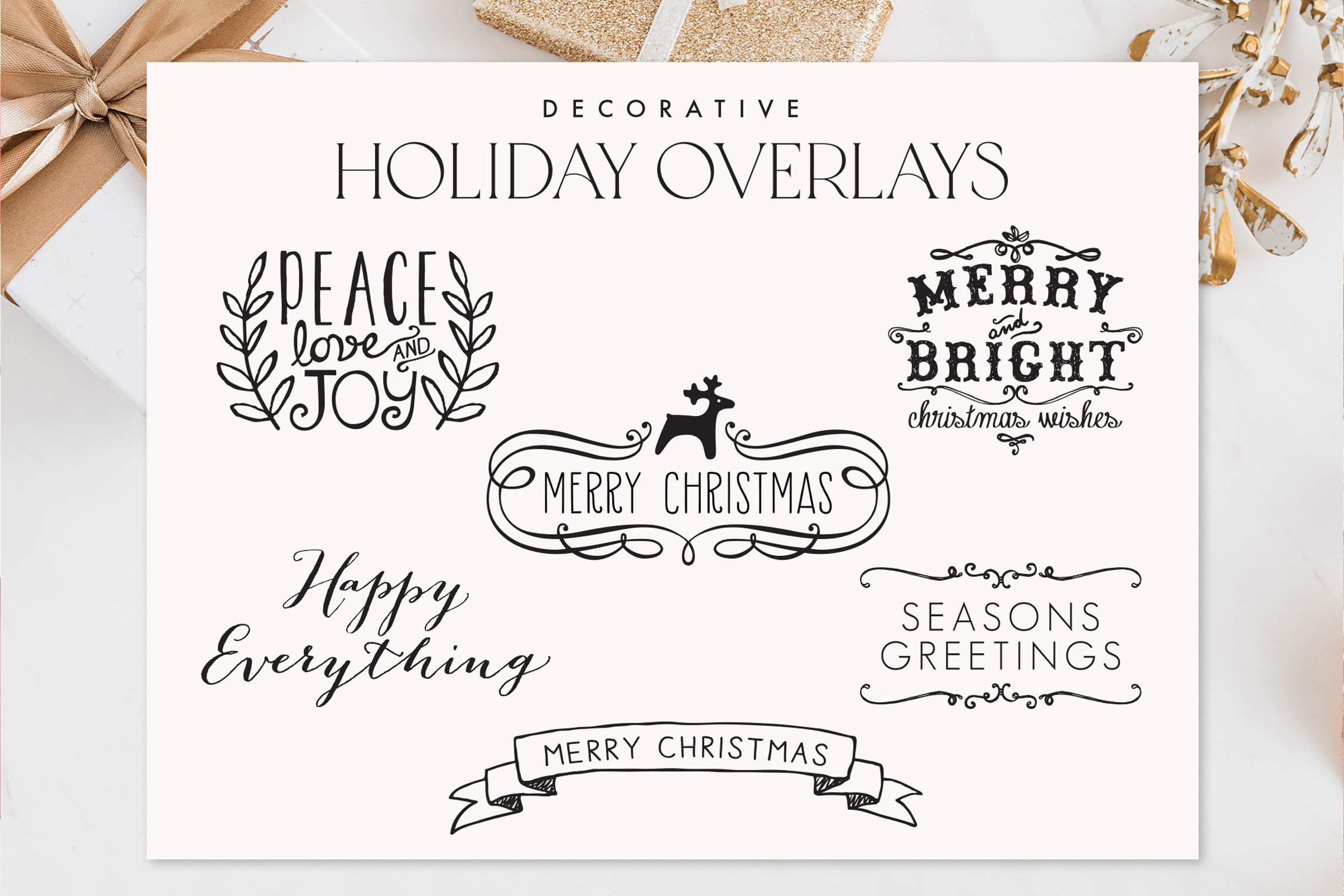 Christmas Overlays, Holiday SVG files, Christmas PNG clipart (2286739 ...