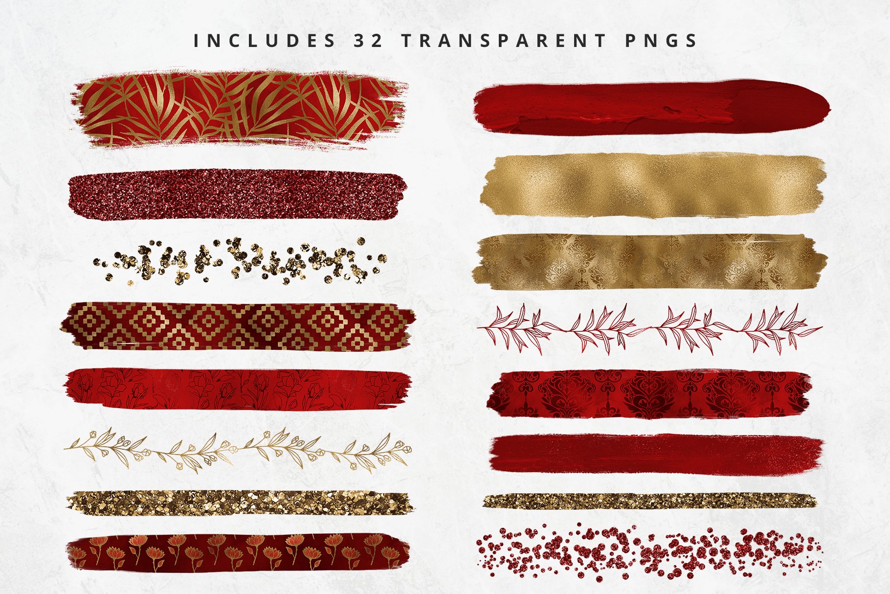 Red & Gold Brush Strokes