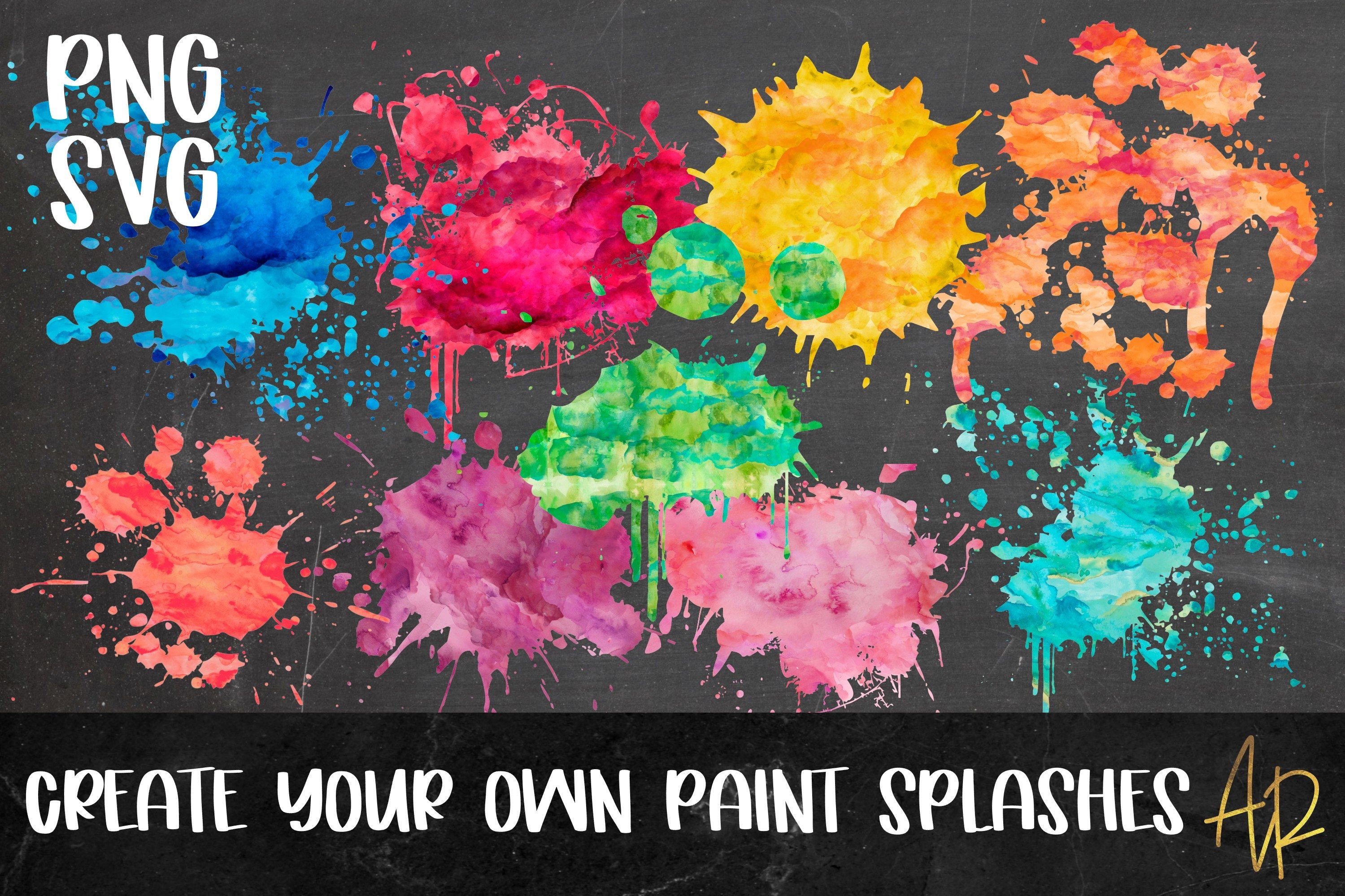 Sublimation Background Colour/Paint Splashes PNG bundle Vol1 (305656 ...