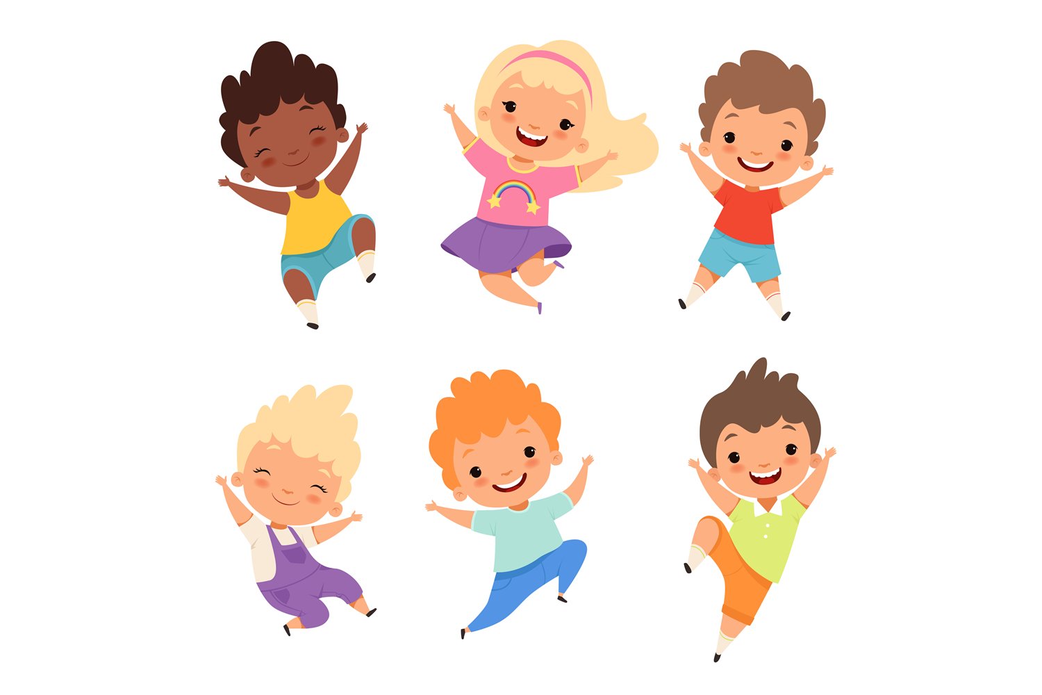Jumping School Kids