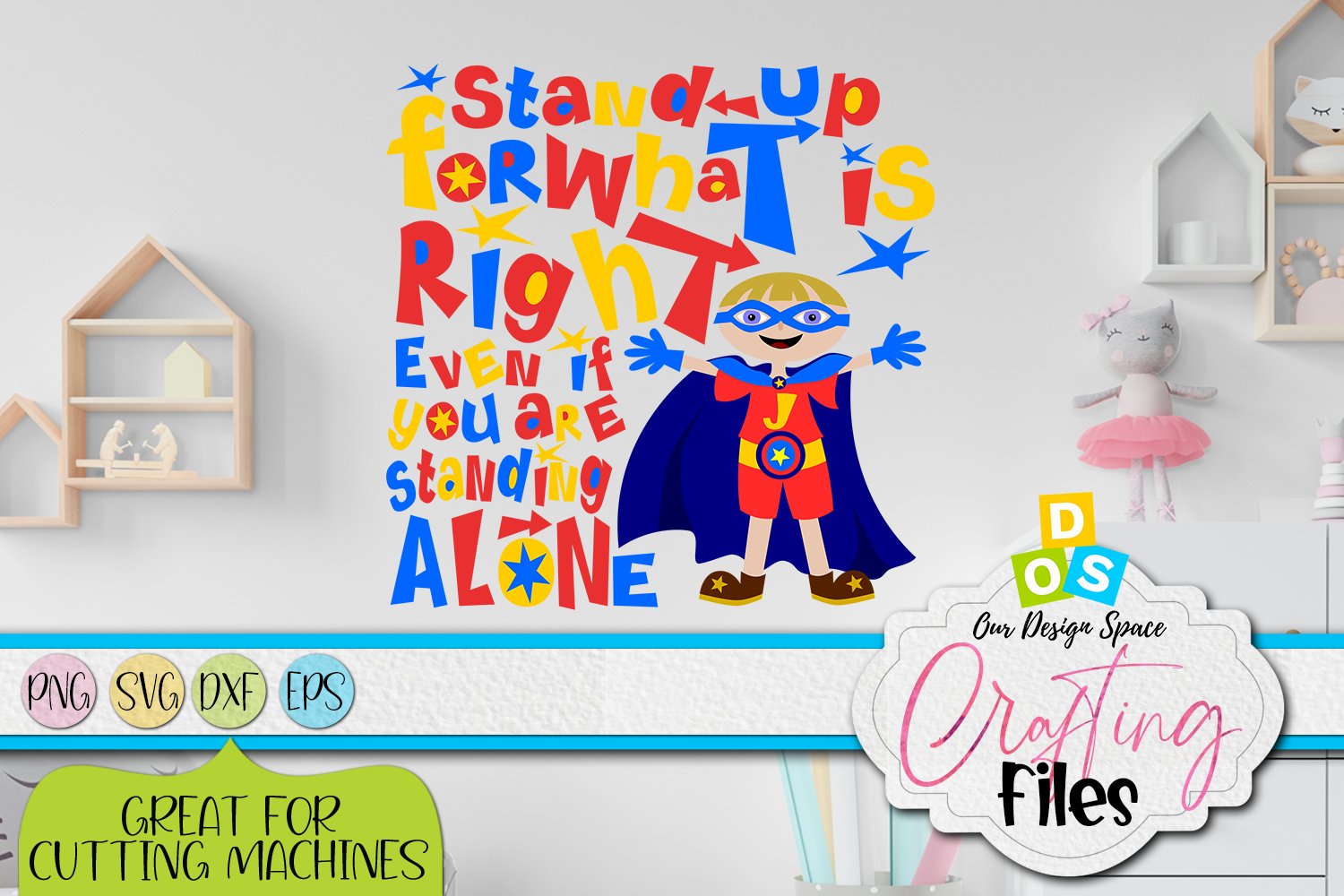Little Hero Wall Art SVG, DXF, EPS And PNG file