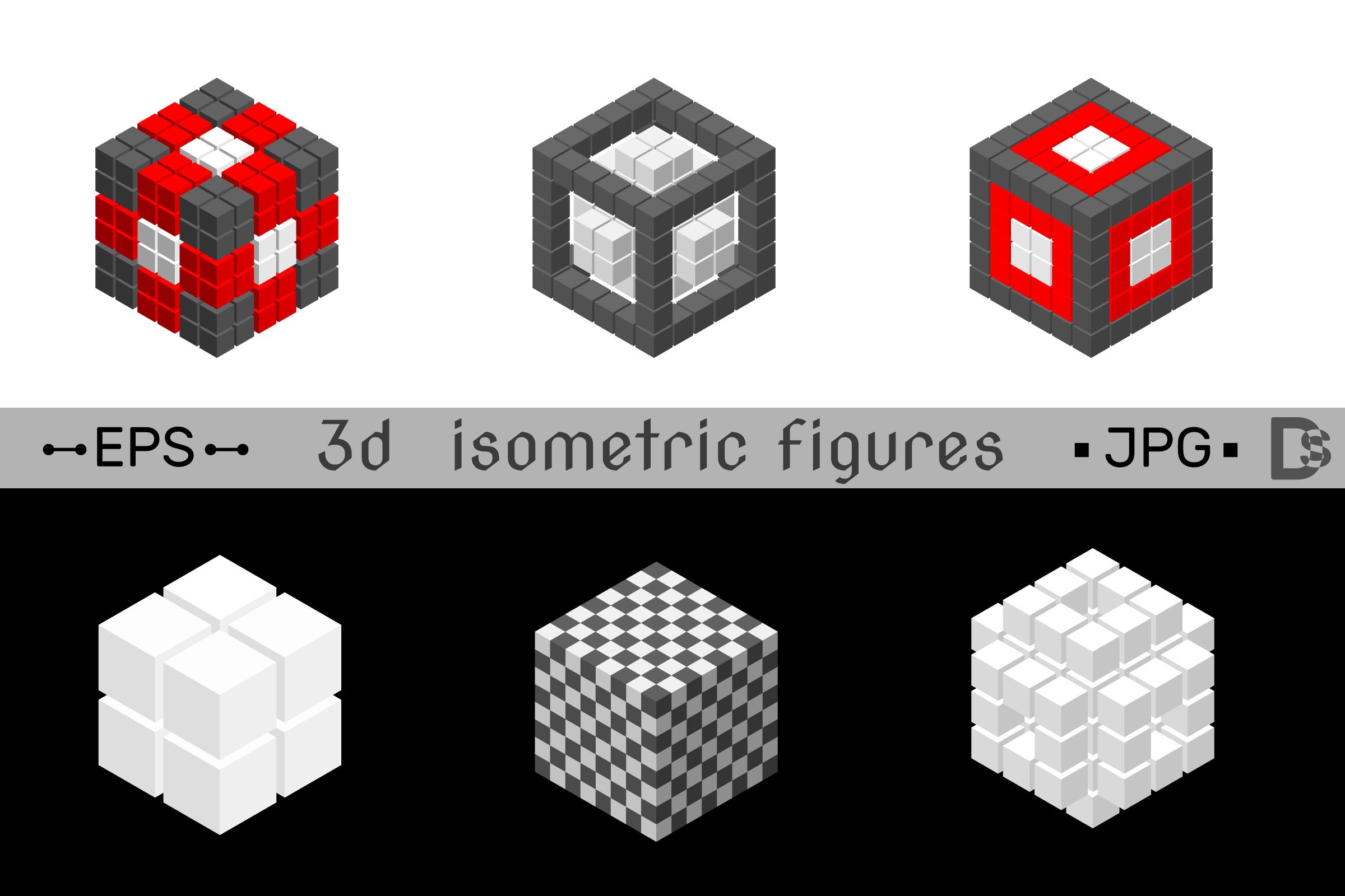 3d isometric figures clipart. Vector illustrations (763777) | Vectors ...