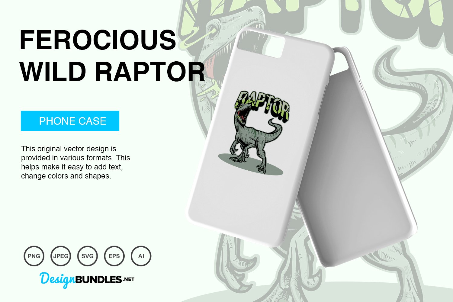Ferocious Wild Raptor Vector Illustration