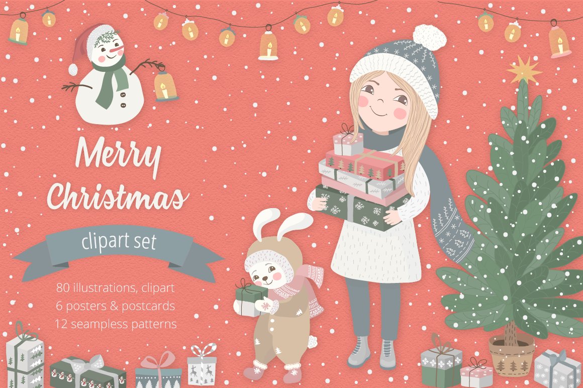 Merry Christmas Illustration Set