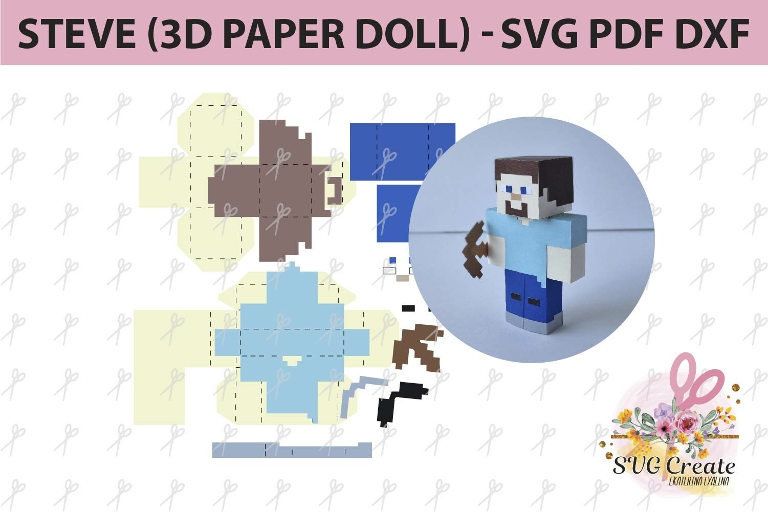Minecraft Papercraft Printable Character Cut Out Of Steve