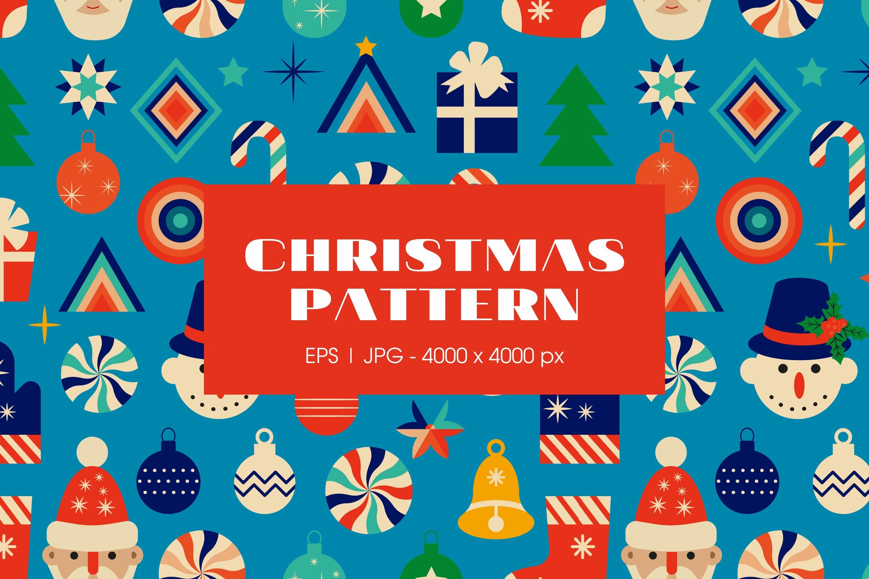 Christmas vintage pattern with sweets