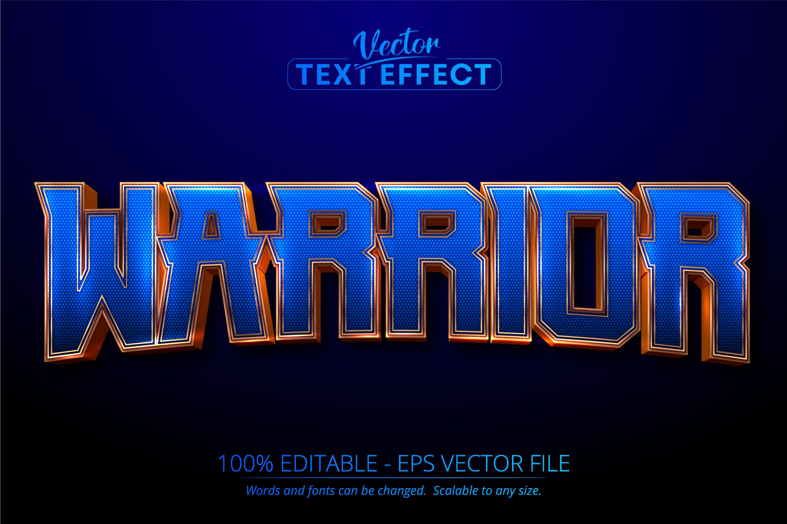 Warrior text, luxury gold editable text effect (1455167) | Illustrator ...