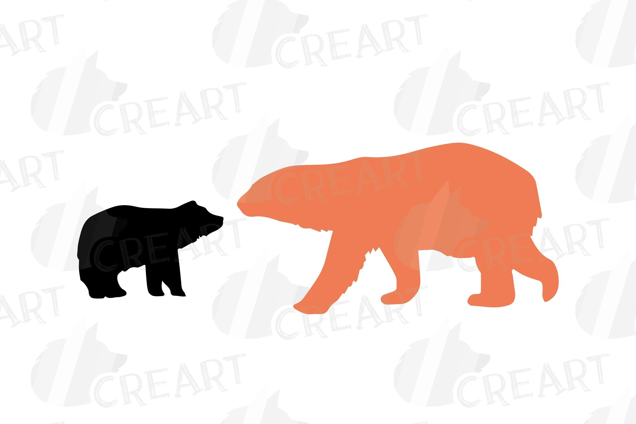 Baby and mama bear nursery clip art collection, bears print (240121 ...