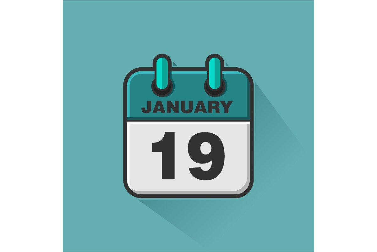 19 January calendar icon (778708) | Logos | Design Bundles