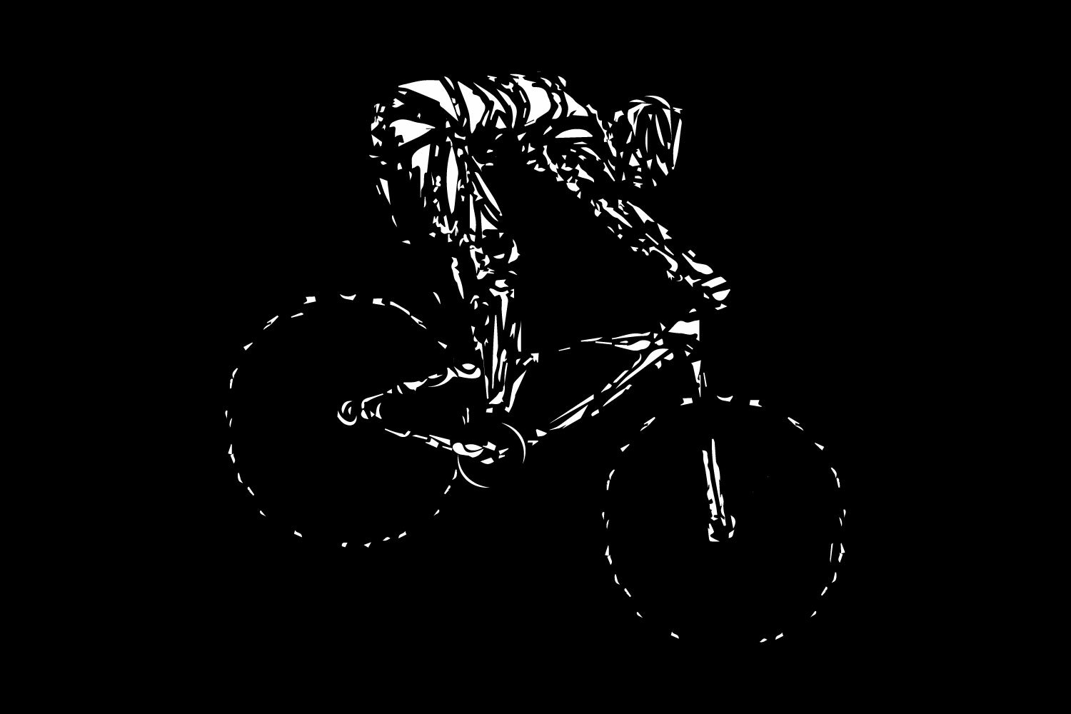 Stylized, geometric bicyclist, cyclist, cycle sketch (1745459 ...