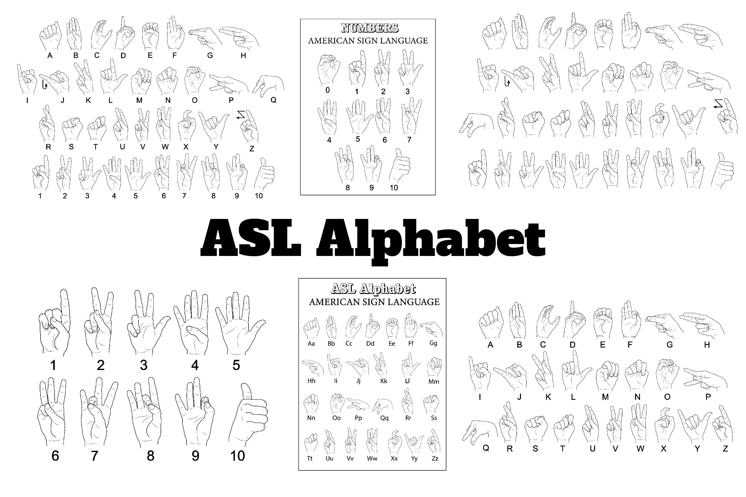 American Sign Language Alphabet And Numbers