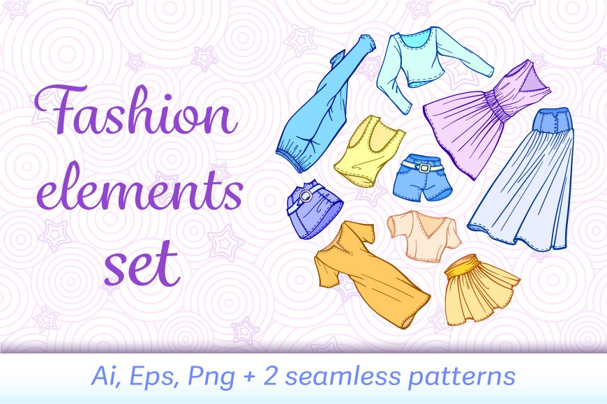 Fashion elements set (24488) | Illustrations | Design Bundles