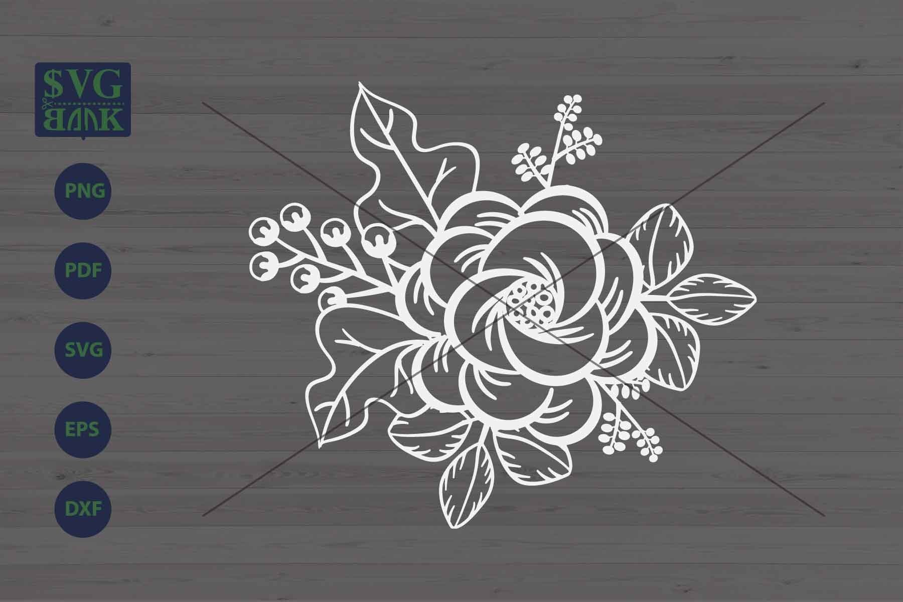 Bouquet Svg, flower corner svg, flower and leaf composition (316030 ...