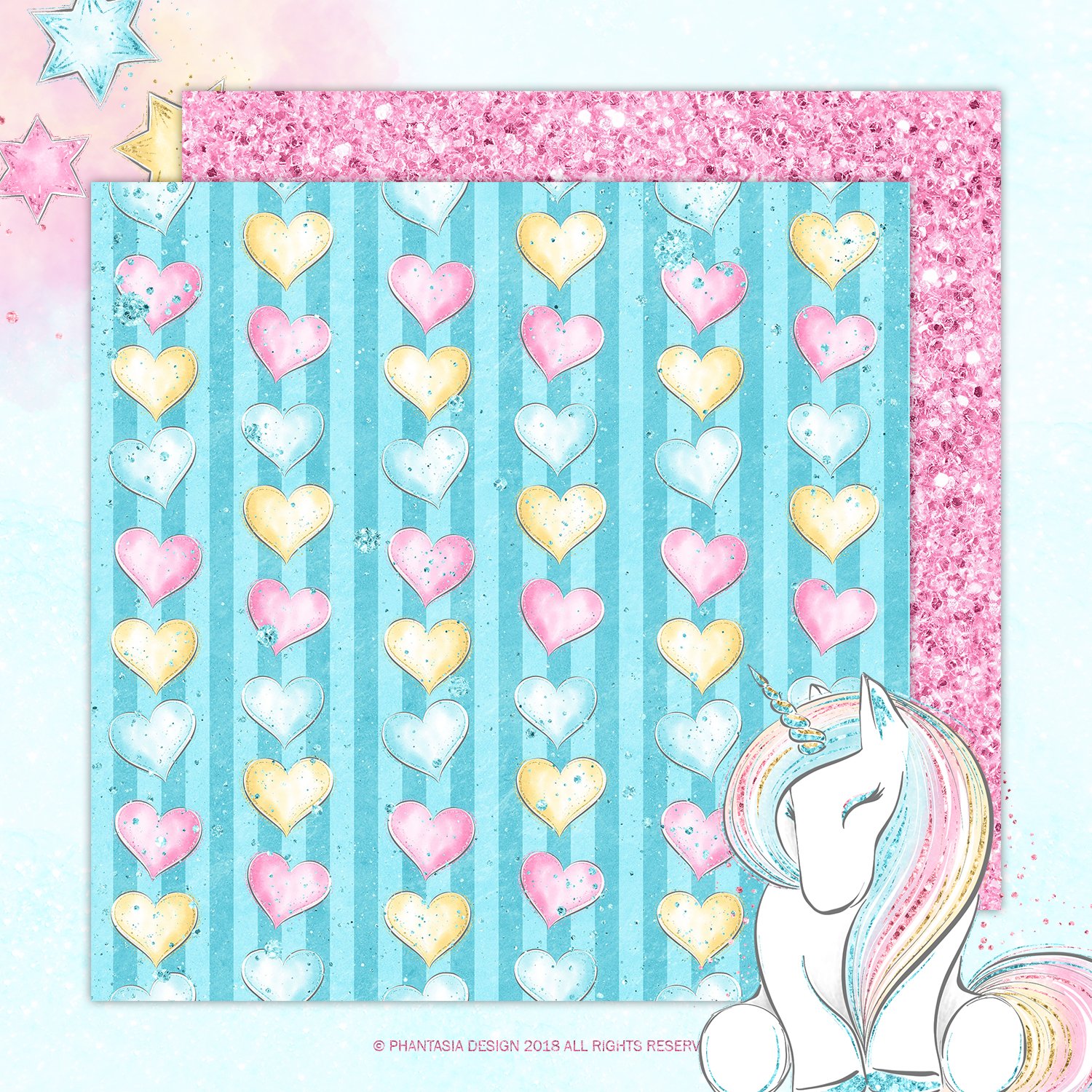 Unicorn Digital Paper (272709) | Patterns | Design Bundles
