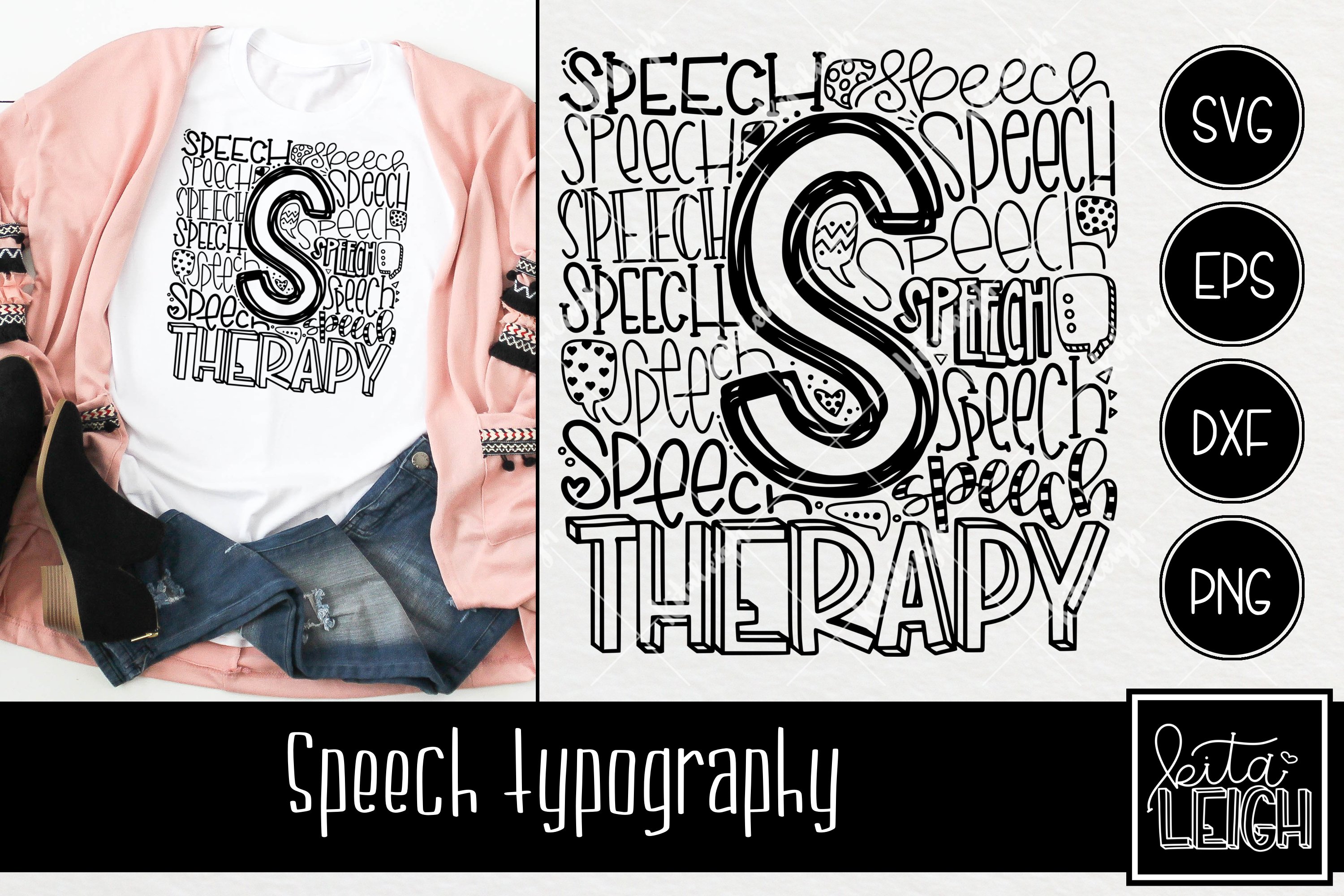 Speech Therapy Typography (254620) | Hand Lettered | Design Bundles