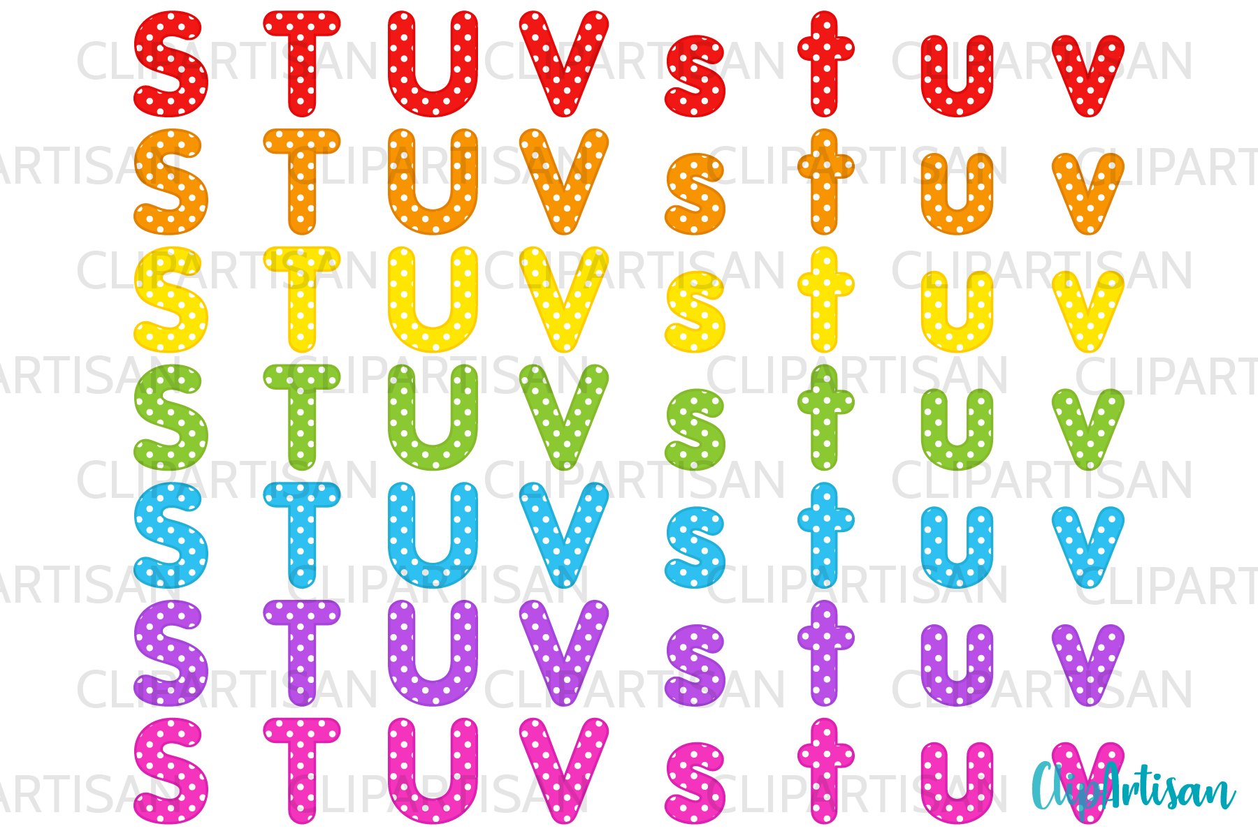 Alphabet Clip Art, ABC Illustrations, A to Z, STUV Letters (739242 ...