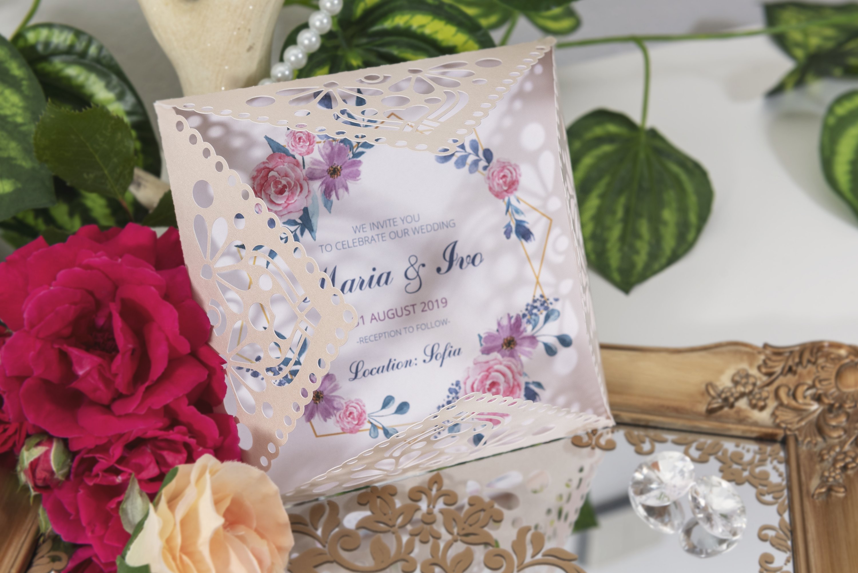 Ornamental 4 side folding invitation cutting file (489419) | SVGs ...