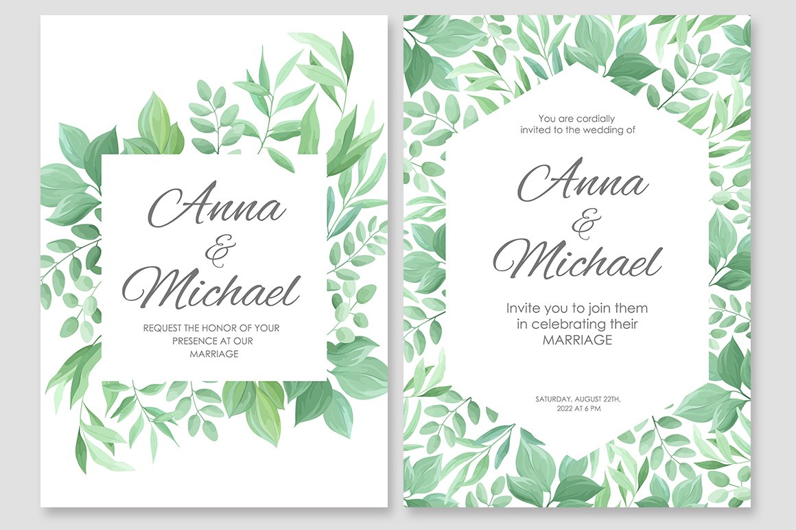 Wedding invitations vector set #2 (463396) | Card and Invites | Design ...