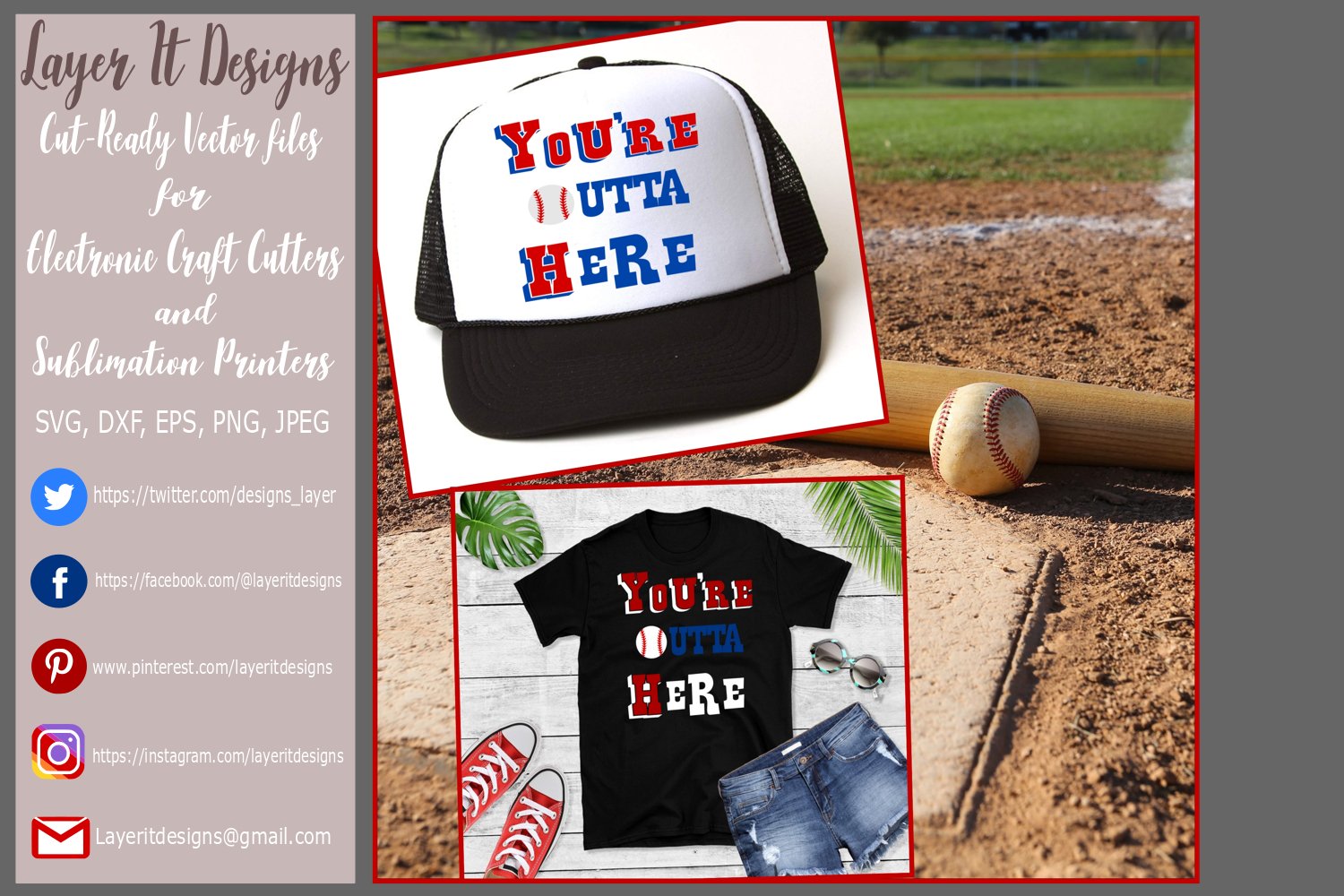 You're Outta here Baseball Design file (283806) | SVGs | Design Bundles