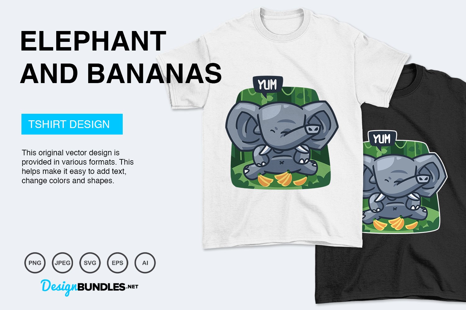 Elephant and Bananas Zodiac Sign Vector Illustration