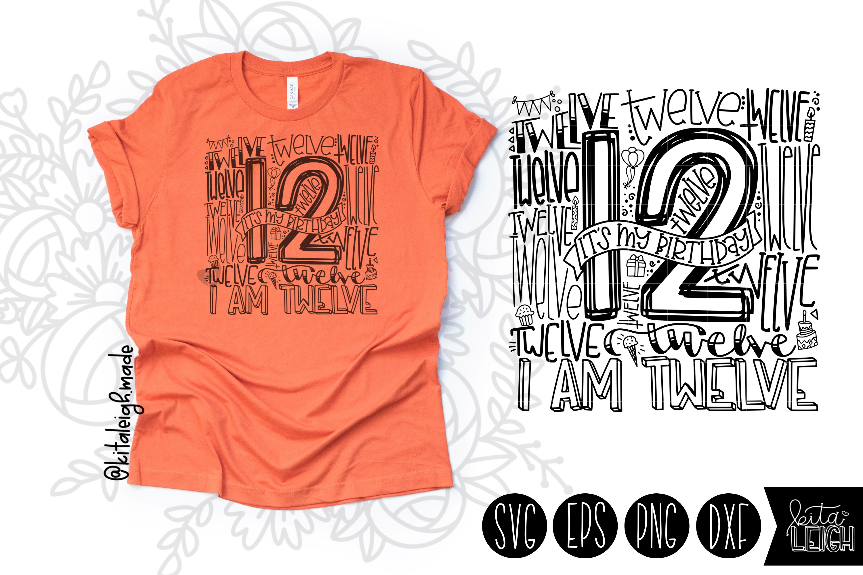 Twelfth Birthday Typography | Party Cut File (1845473) | SVGs | Design ...