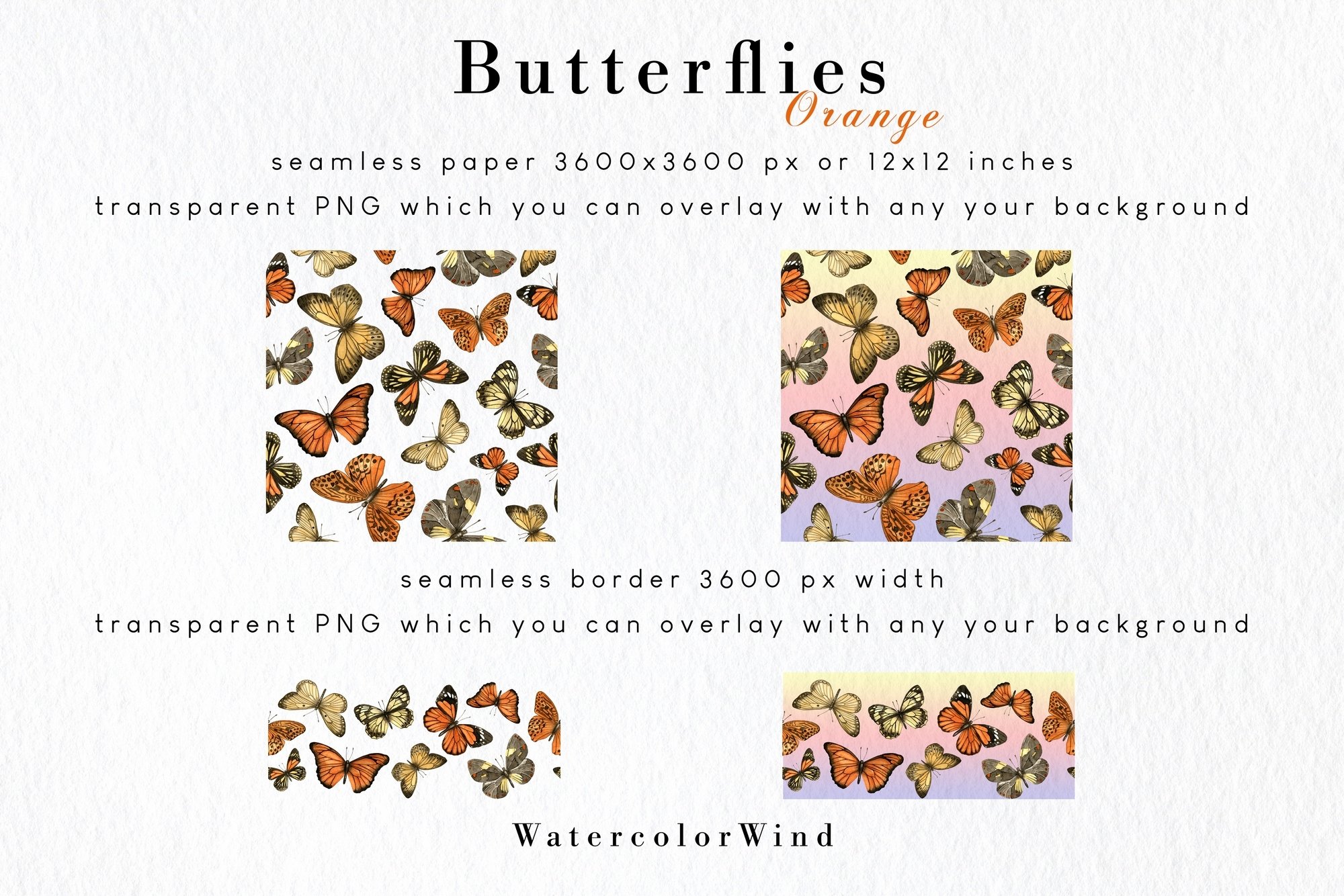Butterfly clipart, fall orange watercolor butterflies png (549484 ...