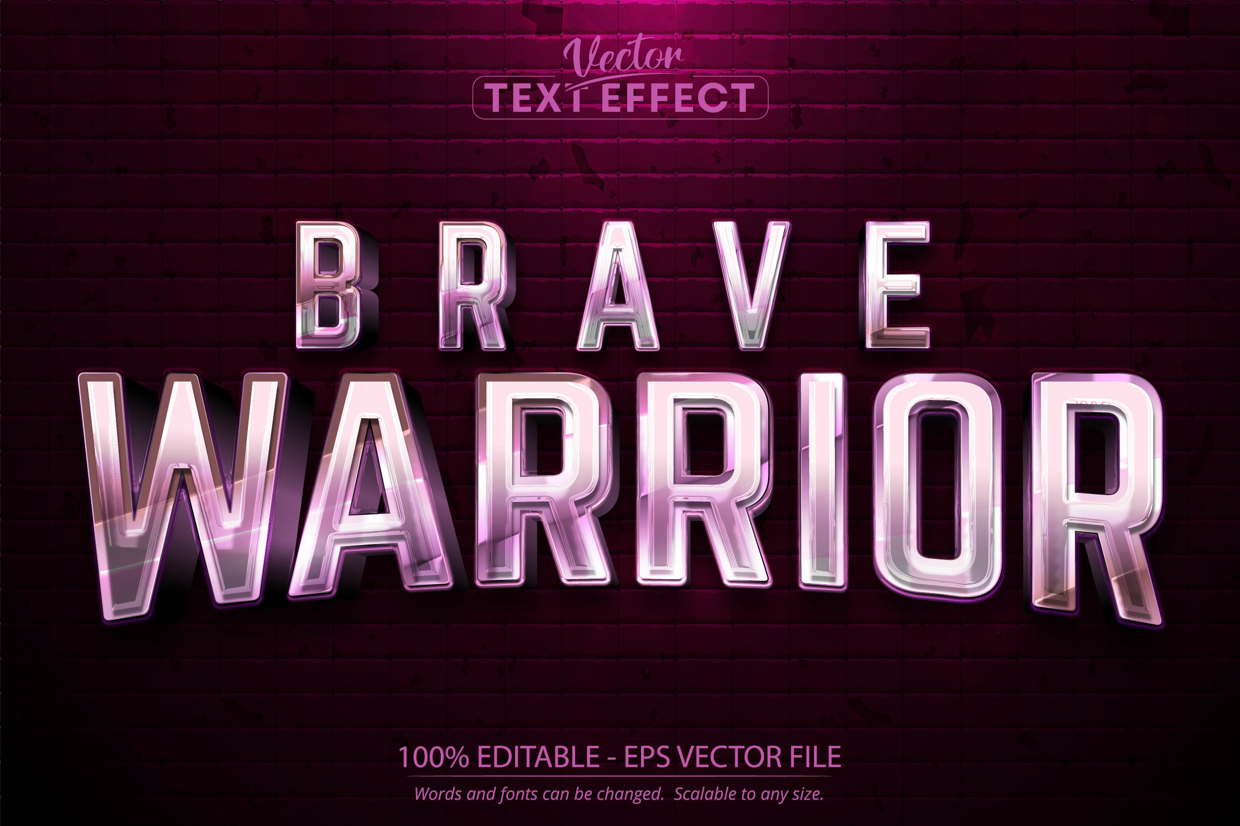 Warrior text effect, military style metallic color editable (1753031 ...