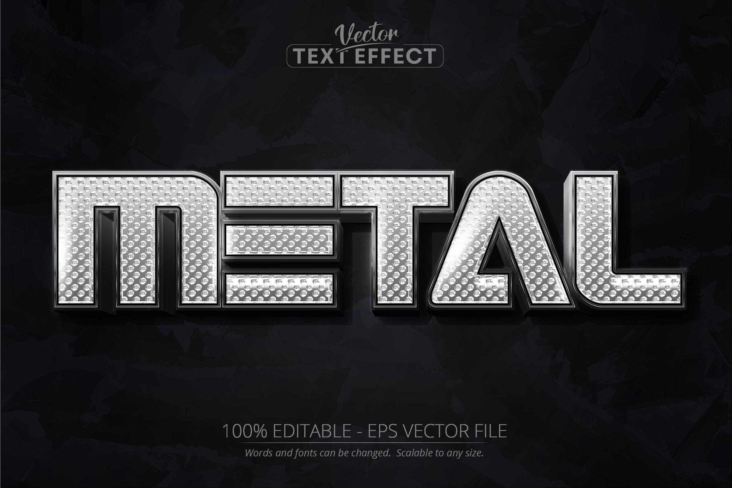 Metallic text effect, editable metallic silver text style (1797129 ...