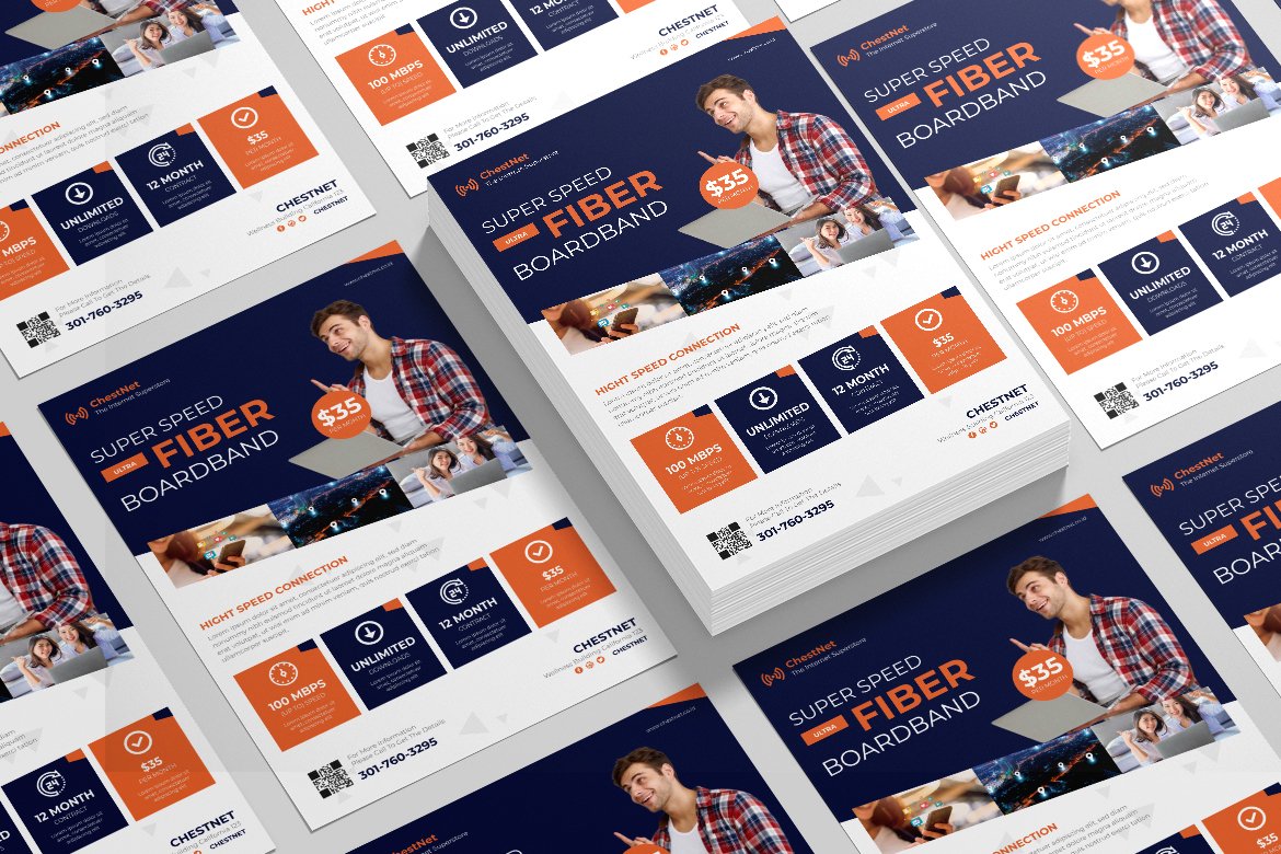 Internet Provider Flyer Design (888652) | Flyers | Design Bundles