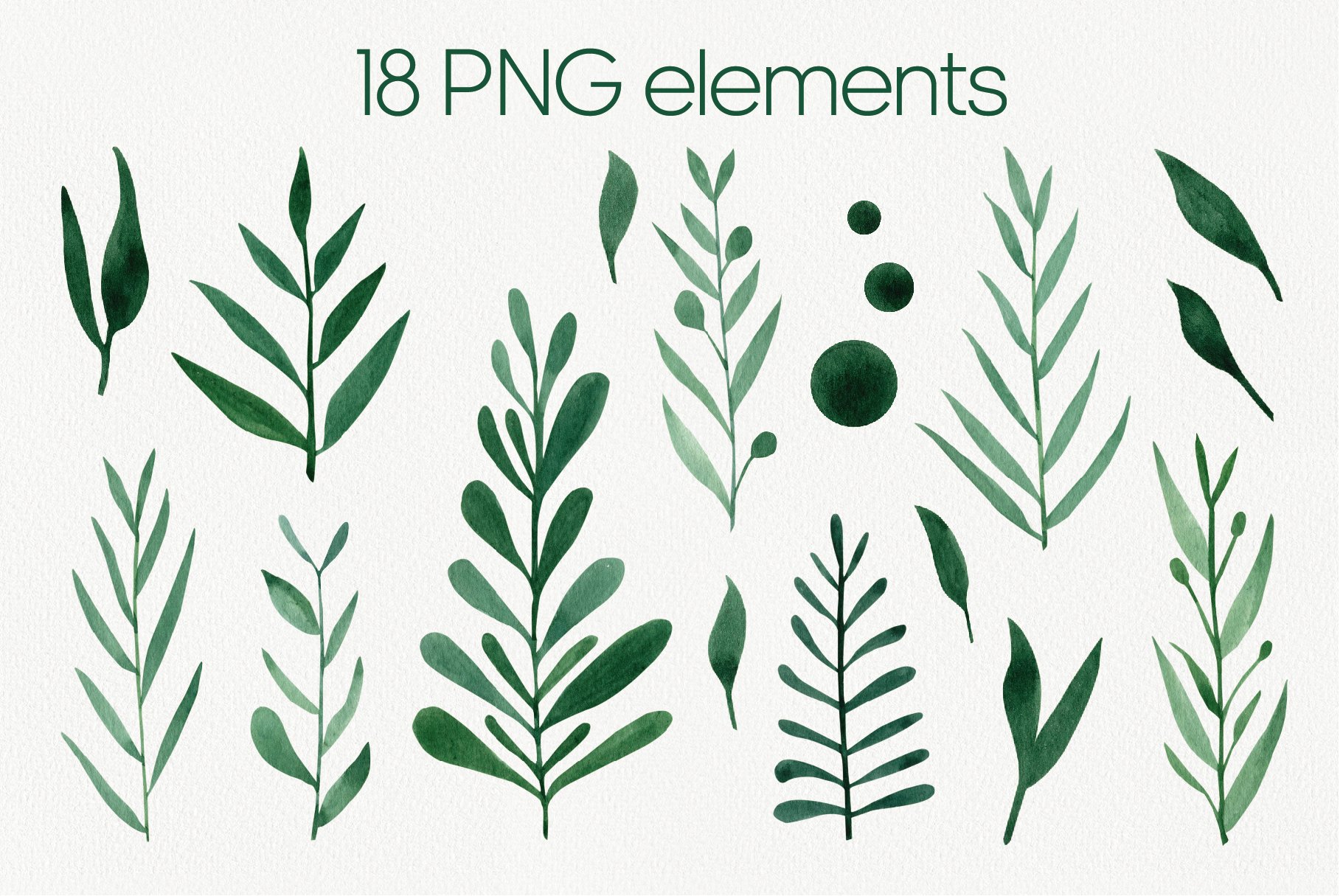 Simple green PNG, watercolor greenery clipart, Forest leaves (874206 ...