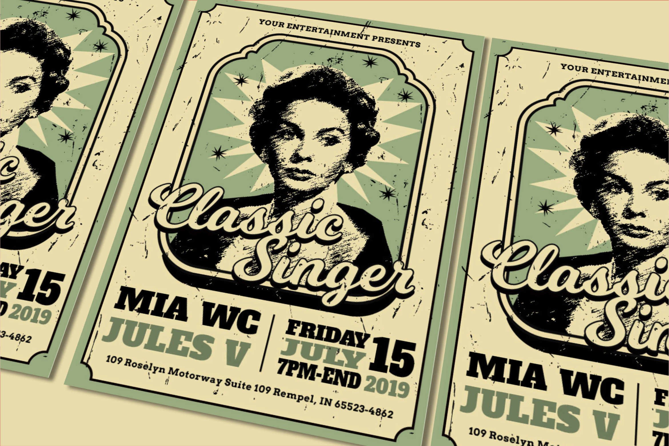 classic singer Flyer (321047) | Flyers | Design Bundles