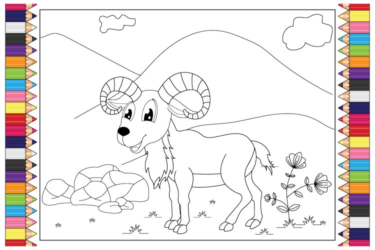 coloring urial for kids, simple vector illustration design (962953 ...